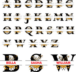 Decorative monogram split letter graphic design Vector Image