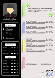Premium look resume with qr code Royalty Free Vector Image