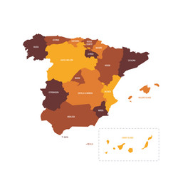 Spain political map of administrative divisions Vector Image