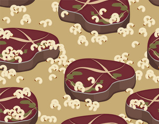 Rotten meat and worms maggots Royalty Free Vector Image