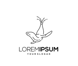 Single line seals design logo Royalty Free Vector Image