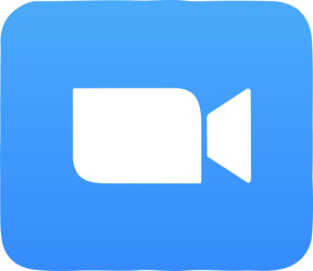 Zoom app logo application for video Royalty Free Vector