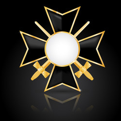 Solar cross and two swords vintage Royalty Free Vector Image