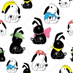 Rabbit seamless pattern Royalty Free Vector Image