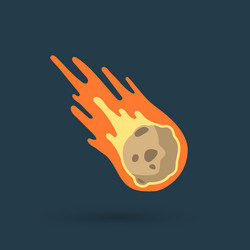 Flame meteorite icon cartoon style Royalty Free Vector Image