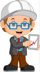 Young man architect cartoon Royalty Free Vector Image