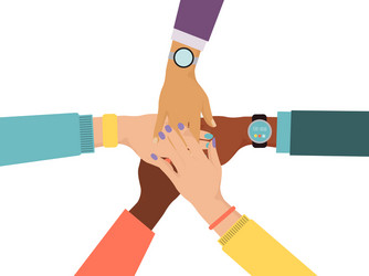 Of a people s hands with different Royalty Free Vector Image