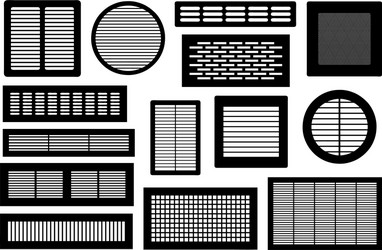 Collection of different ventilations grilles Vector Image