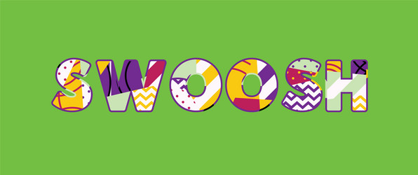 Swoosh concept retro colorful word art Royalty Free Vector