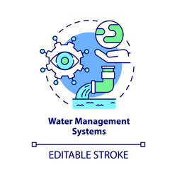 Water management system blue gradient concept icon