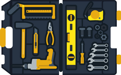 Toolbox with tools Royalty Free Vector Image - VectorStock