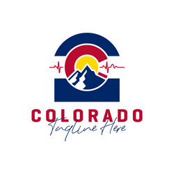 Colorado mountain logo with letter c Royalty Free Vector