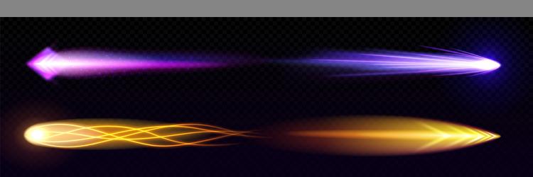 Missile burst effect or rocket neon speed flare Vector Image