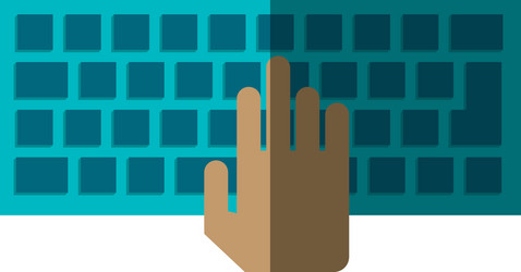 Isolated hands over keyboard device design Vector Image