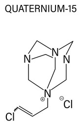 Quaternium-15 molecule skeletal formula Royalty Free Vector