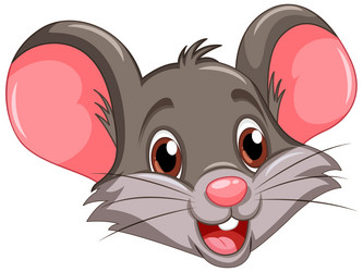 Cute rat face with smiley Royalty Free Vector Image