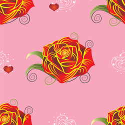 Red rose flowers pattern repeat background Vector Image