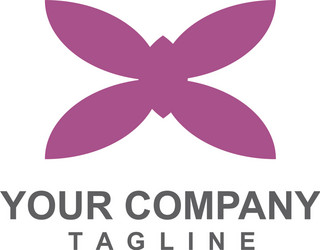 Simple purple orchid flower logo and icon Vector Image