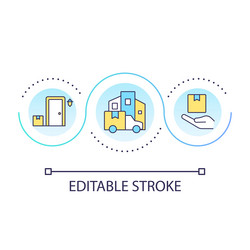 Delivery at doorstep concept icon Royalty Free Vector Image