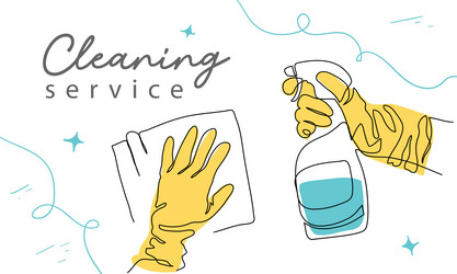 Hands with cleaning tools and cleanser rag Vector Image