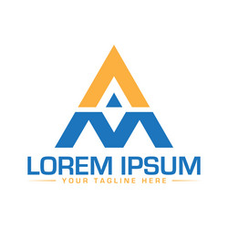 Am letter logo design unique and modern Royalty Free Vector