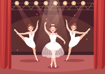 Ballet template hand drawn cartoon flat female Vector Image