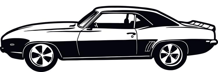 Classic sport car muscle car - stencil Royalty Free Vector