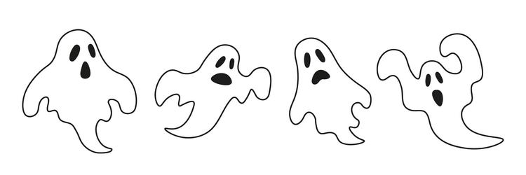Contour ghost set for halloween Royalty Free Vector Image
