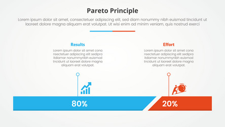Pareto principle analysis 80 20 rule template Vector Image
