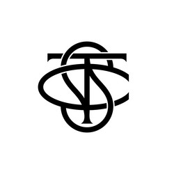 Classic cts letter monogram logo Royalty Free Vector Image