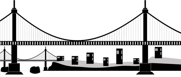 Newport Bridge Black And White Clipart
