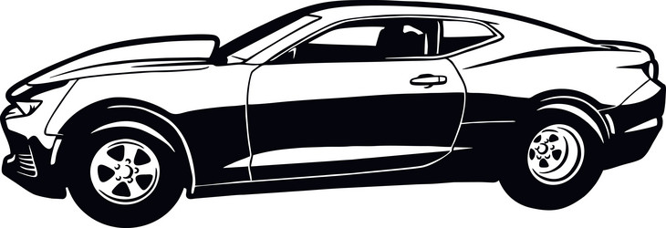 Classic sport car muscle car - stencil Royalty Free Vector