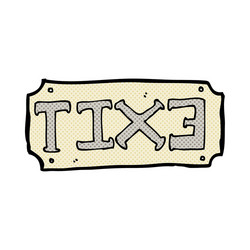 Comic cartoon exit sign Royalty Free Vector Image