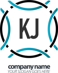 Initial letter jk circle sport logo design Vector Image