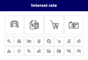 Interest rate icon set Royalty Free Vector Image