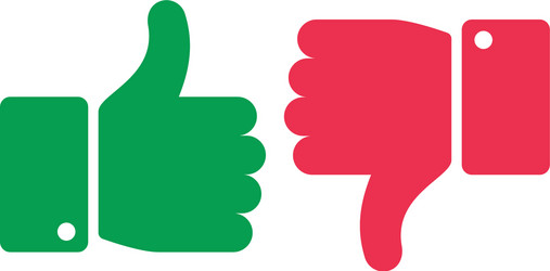 Like and dislike icons thumbs up down Royalty Free Vector