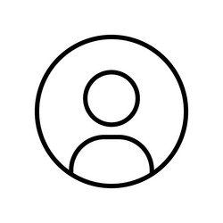 Blue user icon of profile and account Royalty Free Vector