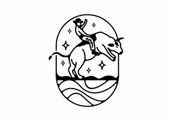 Wild rodeo line art Royalty Free Vector Image - VectorStock