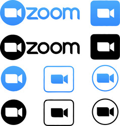 Zoom app logo application for video Royalty Free Vector