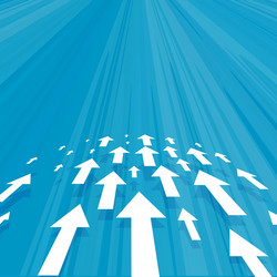 Blue arrows moving forward background in Vector Image