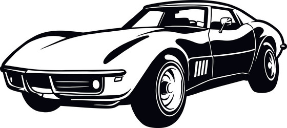 Classic sport car muscle car - stencil Royalty Free Vector