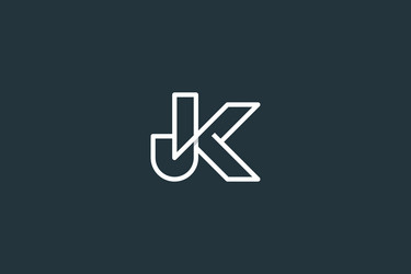 Simple letter jk monogram logo design template Vector Image