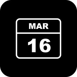 March 16th date on a single day calendar Vector Image