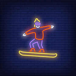 Snowboard neon sign Royalty Free Vector Image - VectorStock