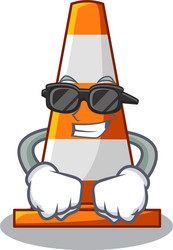 Waving traffic cone on made in cartoon Royalty Free Vector