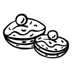 Cherry pie stroke Royalty Free Vector Image - VectorStock