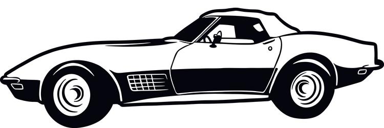 Classic sport car muscle car - stencil Royalty Free Vector