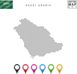Saudi arabia illuminated map with glowing dots Vector Image