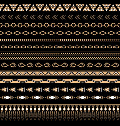 Gold tribal geometric seamless pattern Royalty Free Vector