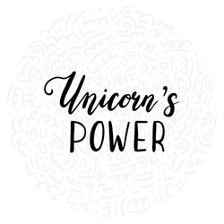 Unicorn lettering text Royalty Free Vector Image
